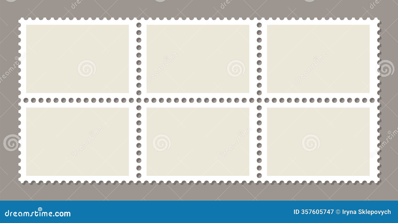 Empty Post Stamp. Postal Shapes Border. Collection Paper Postmarks for ...