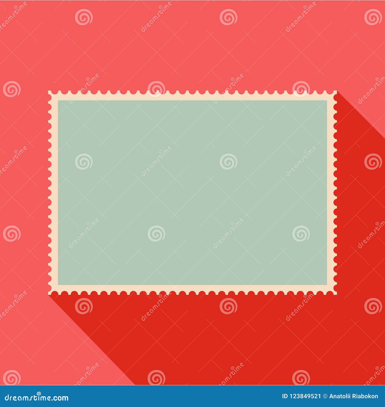 Empty Postage Stamp Icon, Flat Style Stock Illustration - Illustration ...