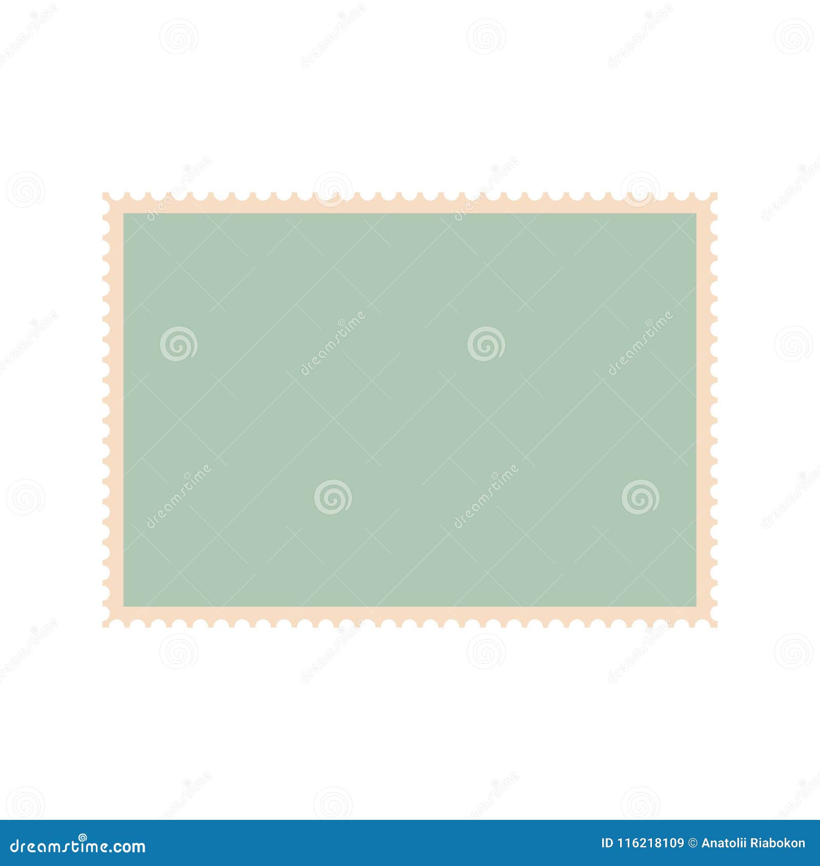 Empty Postage Stamp Icon, Flat Style Stock Vector - Illustration of ...