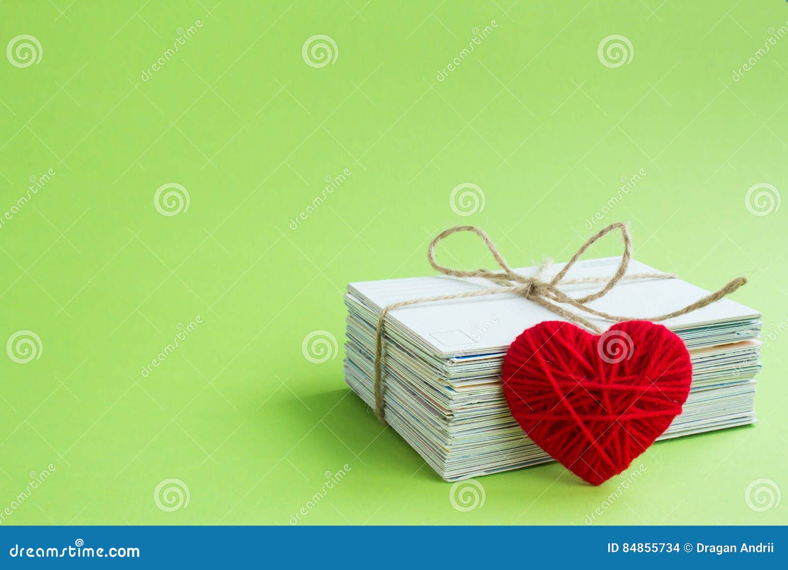 Empty Postcard, Postcrossing, Red Heart Love Letter Stock Photo - Image ...