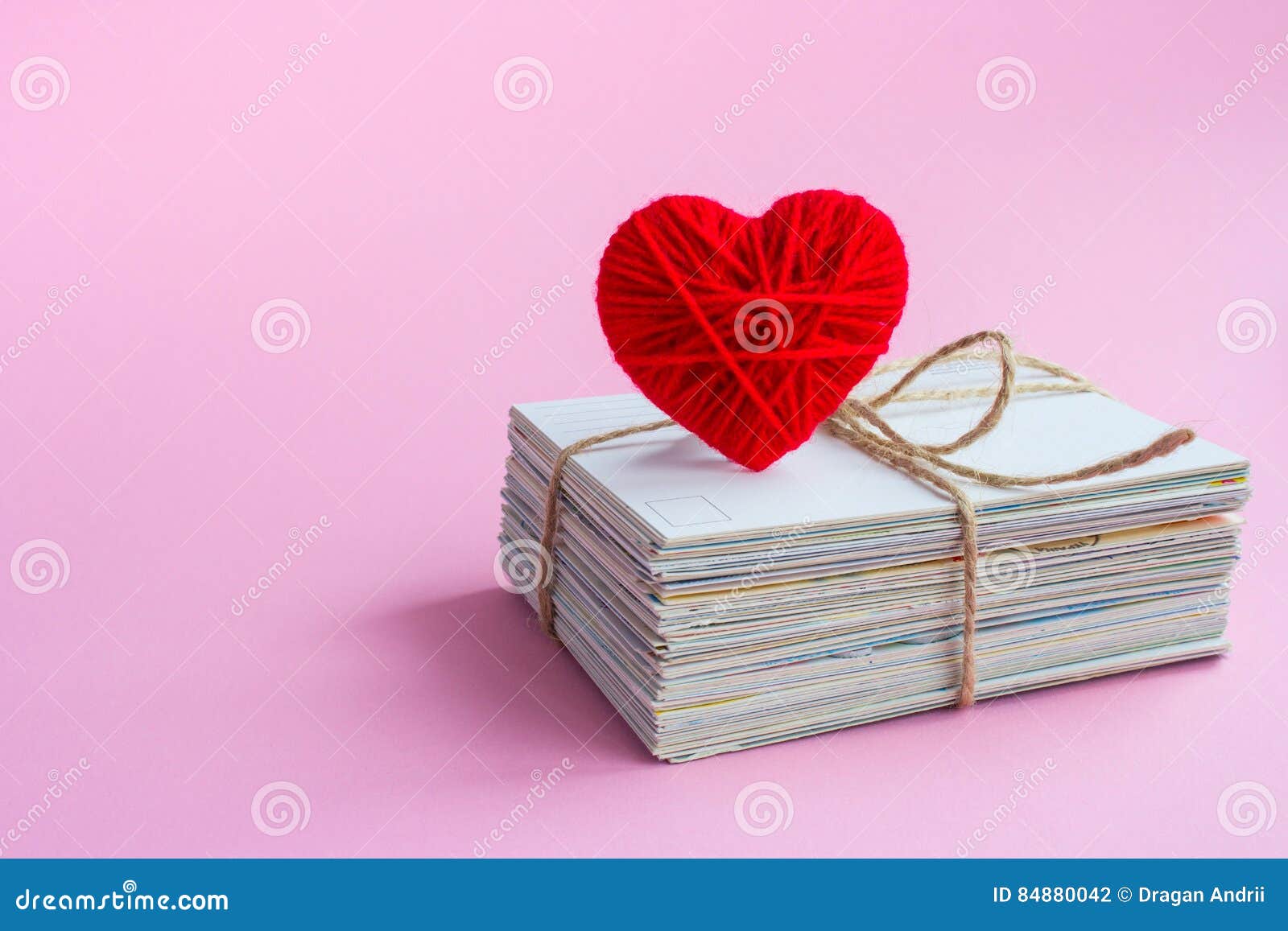 Empty Postcard, Postcrossing, Red Heart Love Letter Stock Photo - Image ...