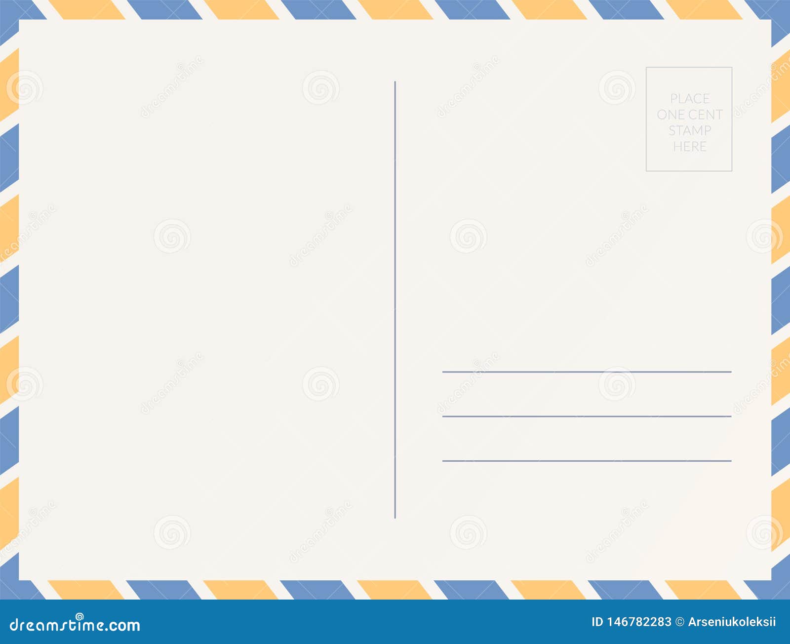 Empty postcard template. stock vector. Illustration of invitation ...