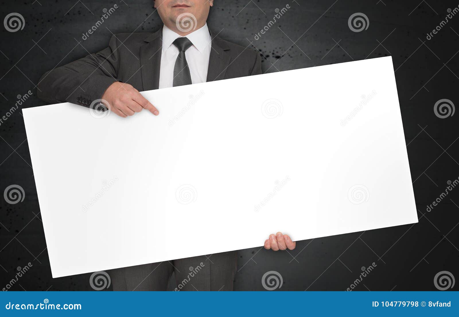 Empty Poster is Held by Businessman Stock Photo - Image of business ...