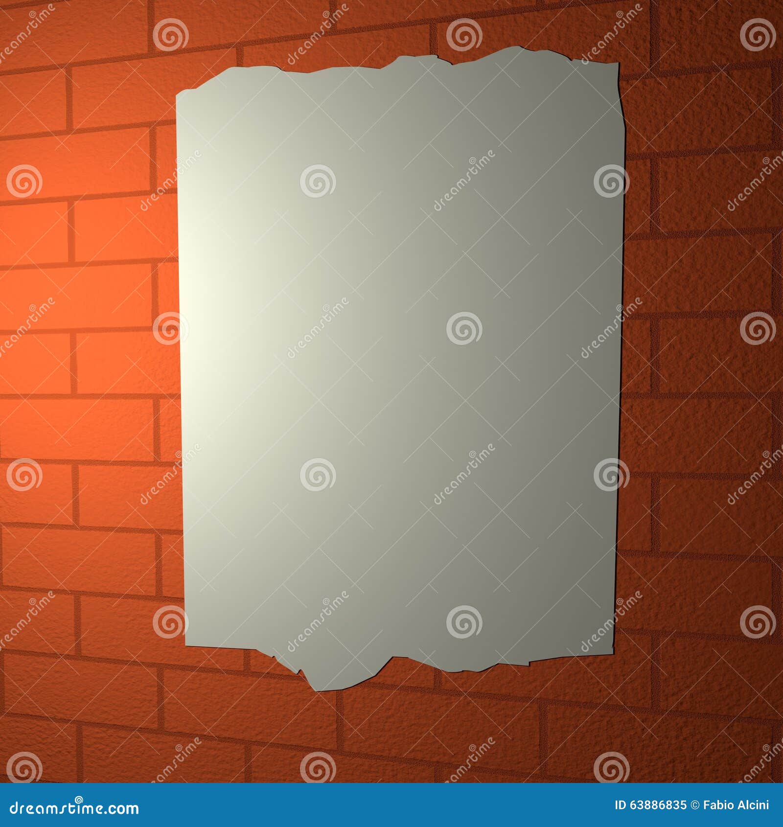 Empty poster on a wall stock illustration. Illustration of banner ...
