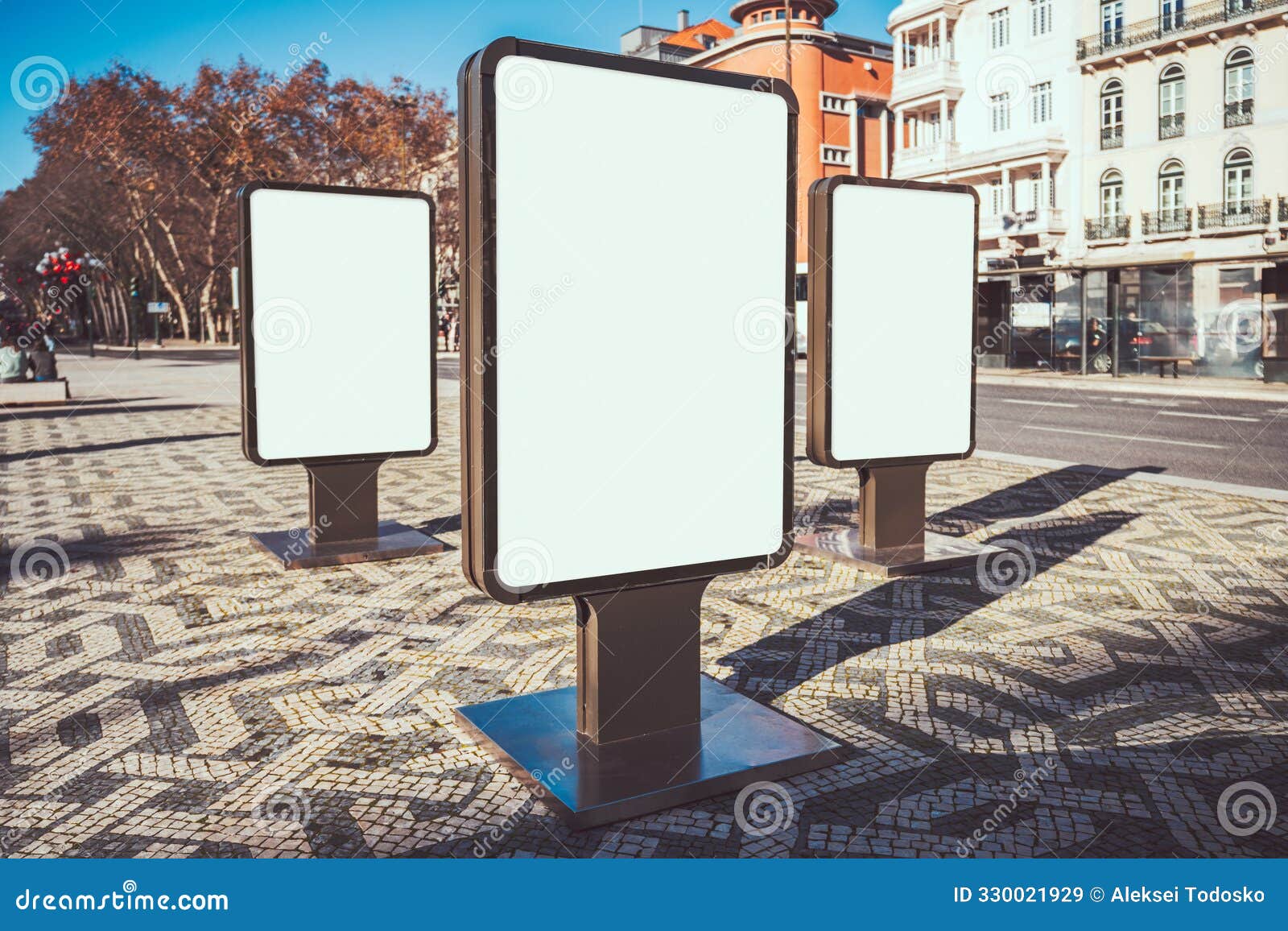 Empty Posters on a Street, Template Stock Image - Image of clean, urban ...