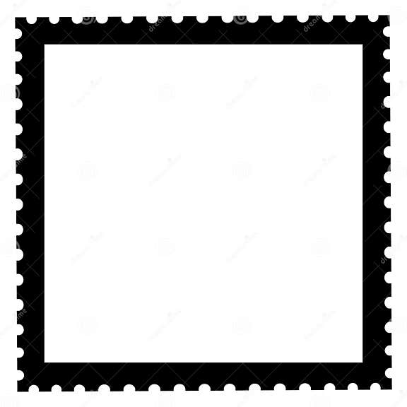 Empty Postmark Frame. Mail Stamp Square Border Stock Vector ...
