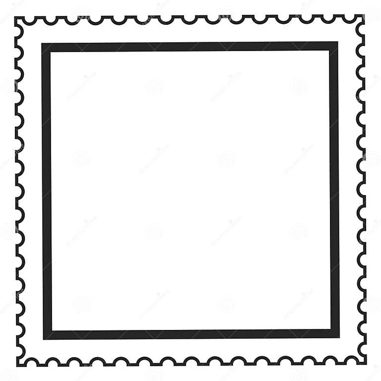 Empty Postmark Template. Blank Square Frame Stock Vector - Illustration ...