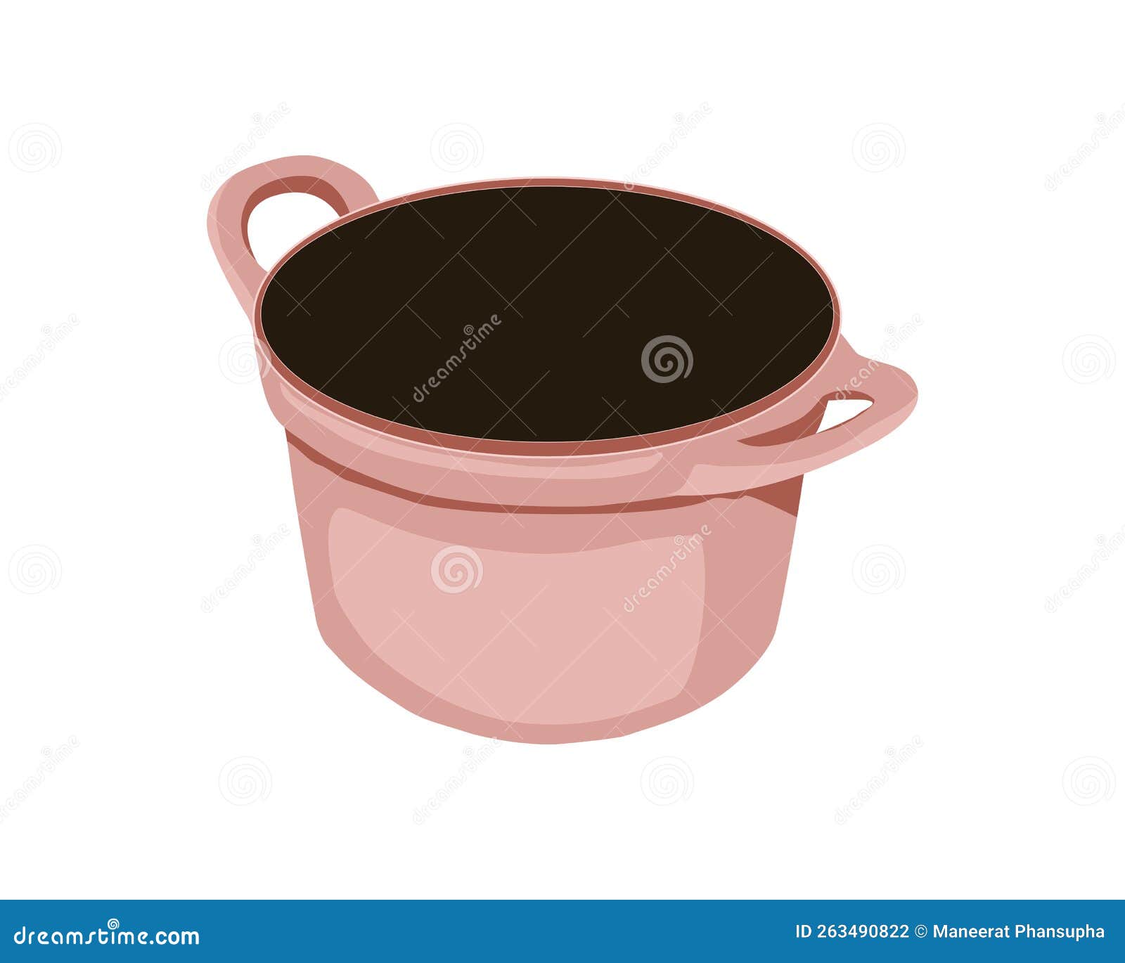 Empty Pot with Handles, Pastel Color Cooking Stuff. Stock Vector ...