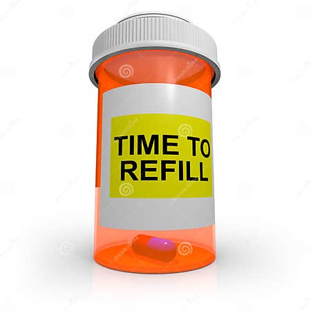 Empty Prescription Bottle - Time To Refill Stock Illustration ...