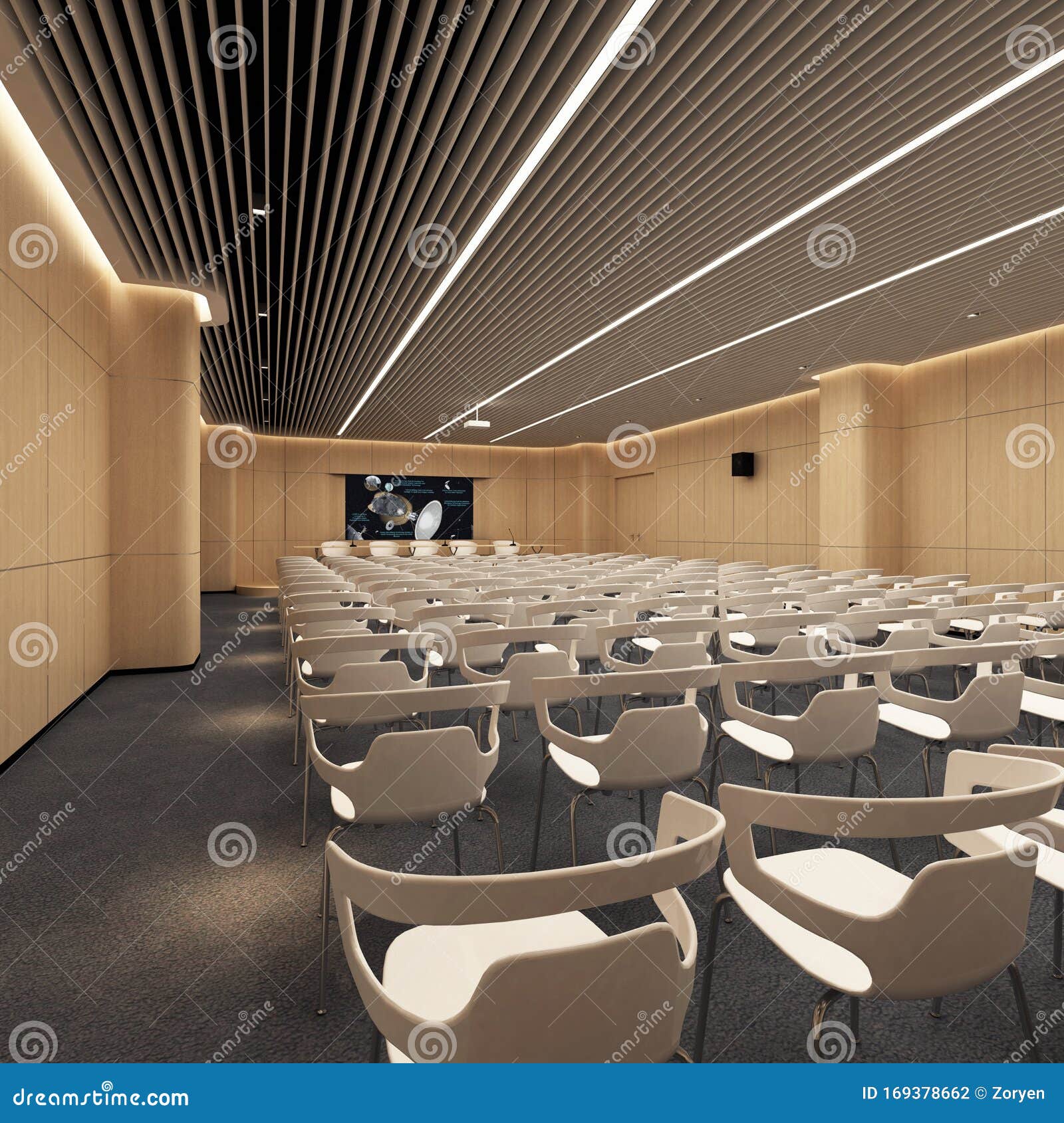 Empty presentation room stock illustration. Illustration of clean ...