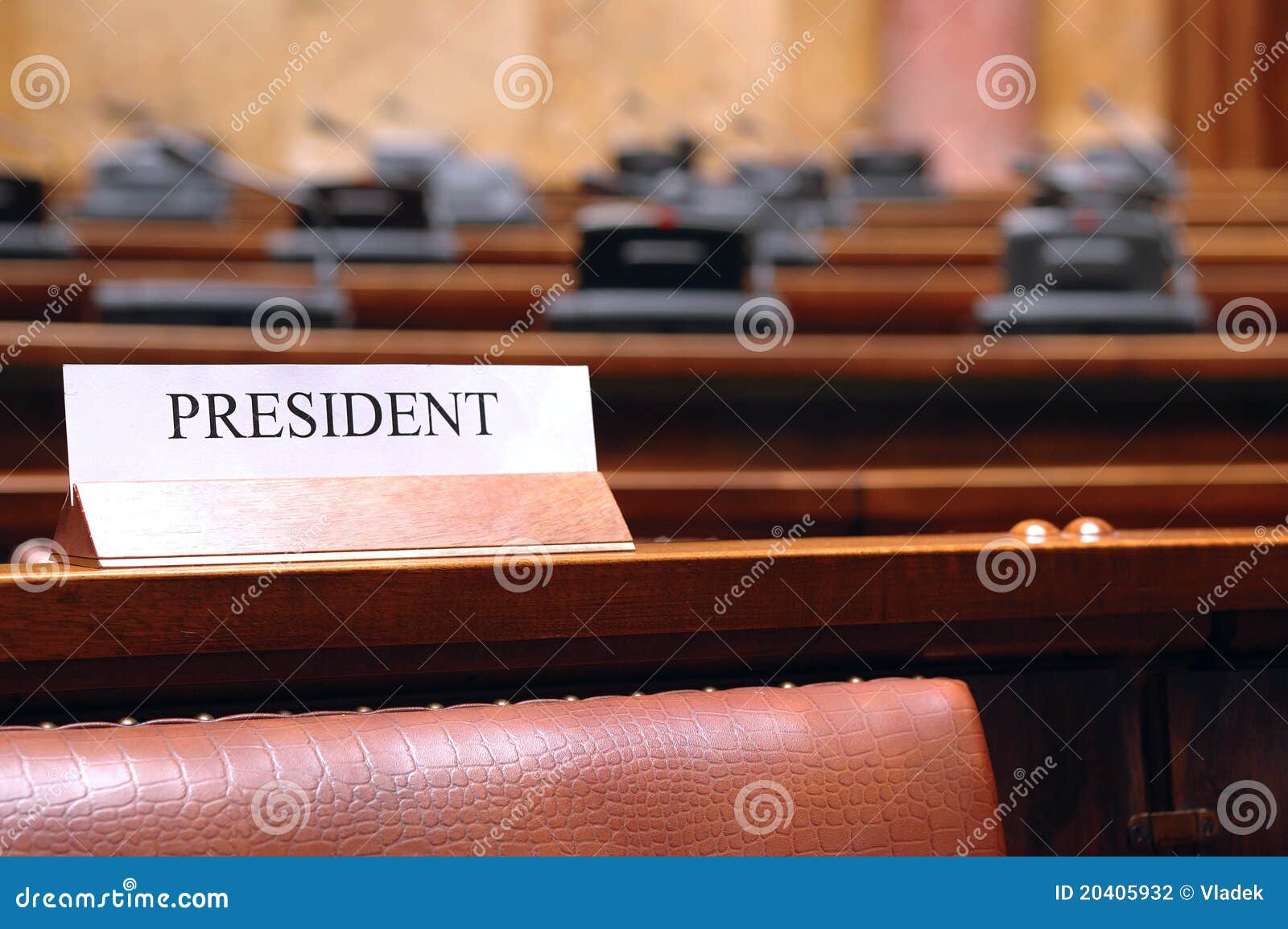 Empty President Seat in Conference Hall Stock Photo - Image of place ...
