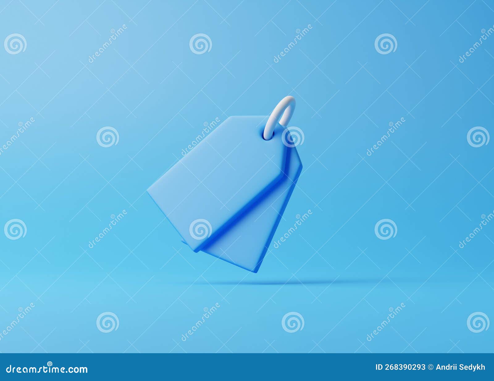 Empty Price Tag, Label, Discount Coupon on Blue Background Stock ...