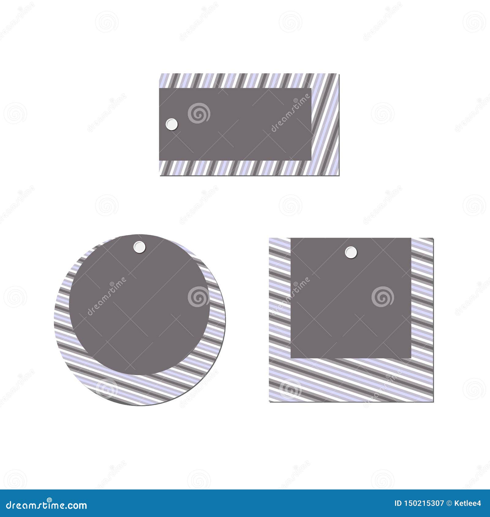 Empty Price Tag Layout Set Rectangular Round Square Banner of Stripes ...