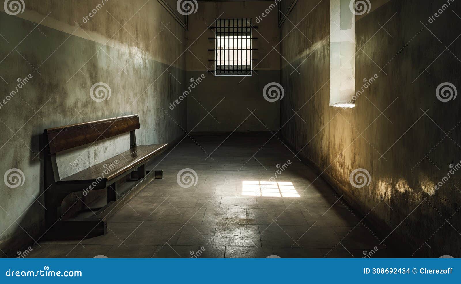 Empty Prison Cell stock photo. Image of metal, bars - 308692434