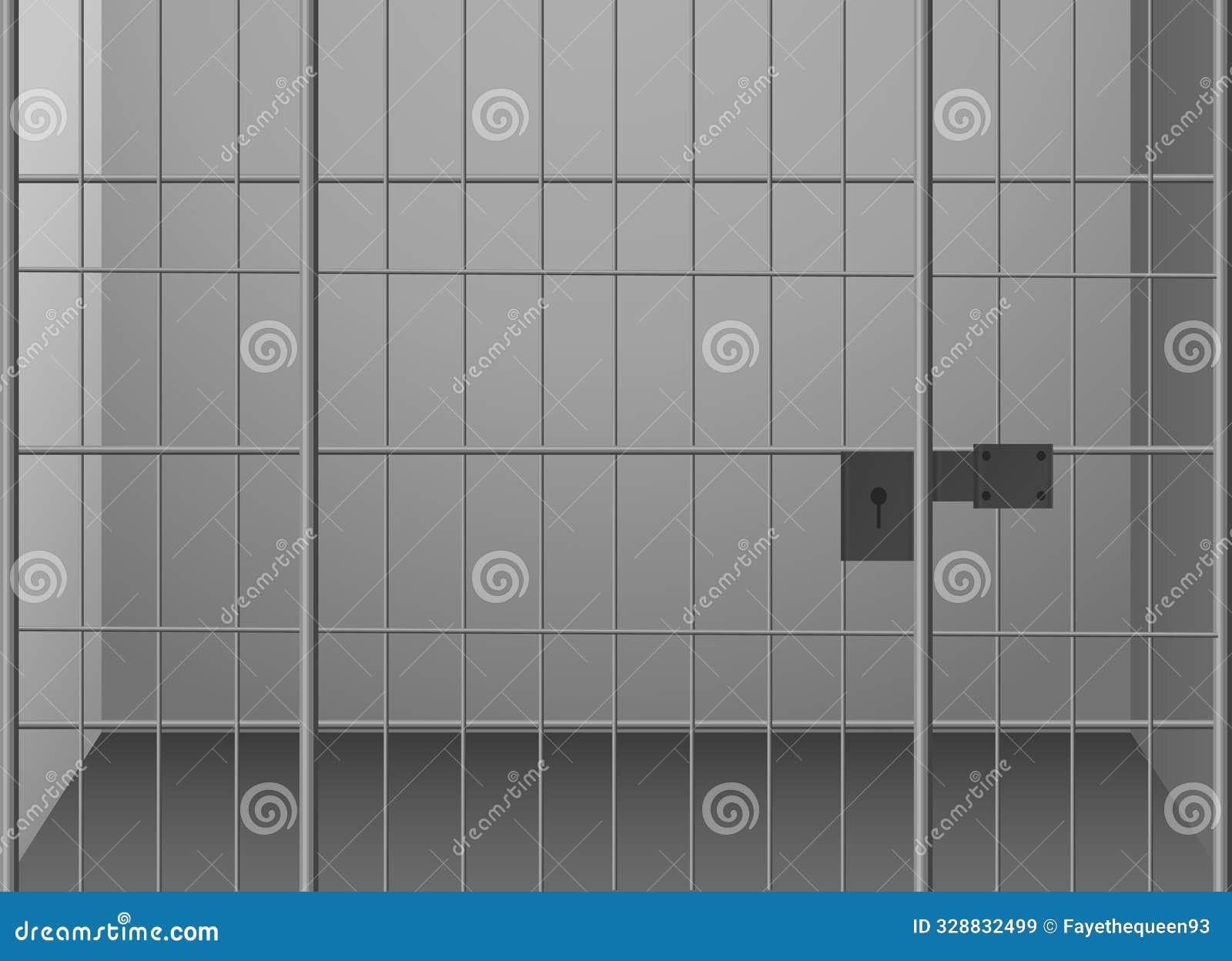 Empty Prison Cells. Interrogation Room. Steel Bars And Metal Door ...