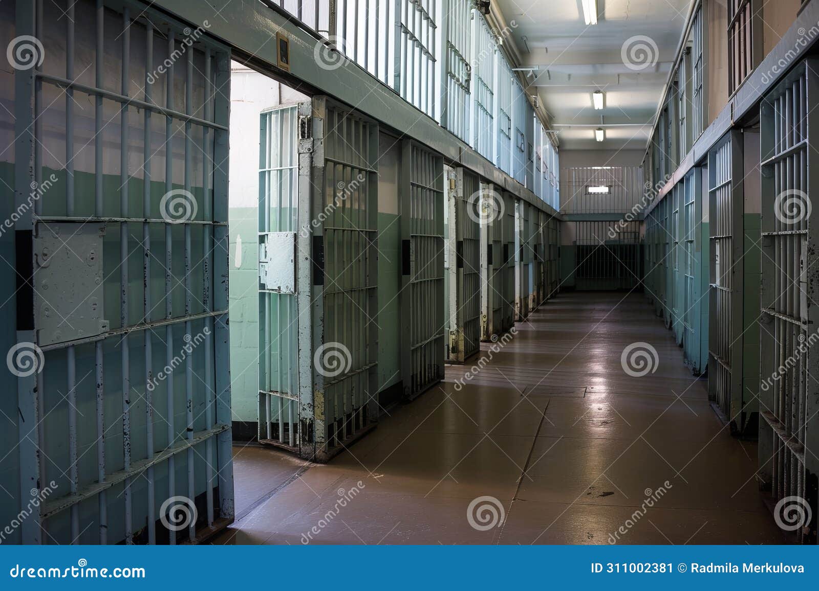 Empty Prison Cells, Revealing the Stark and Uniform Interior of ...