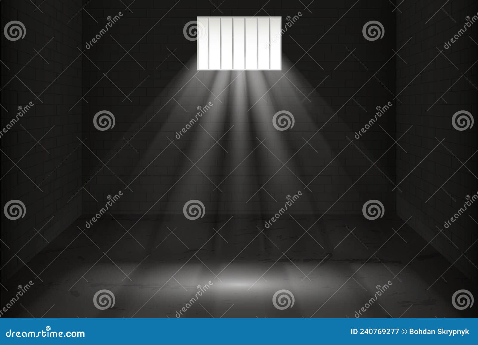 Empty prison room template stock vector. Illustration of criminal ...