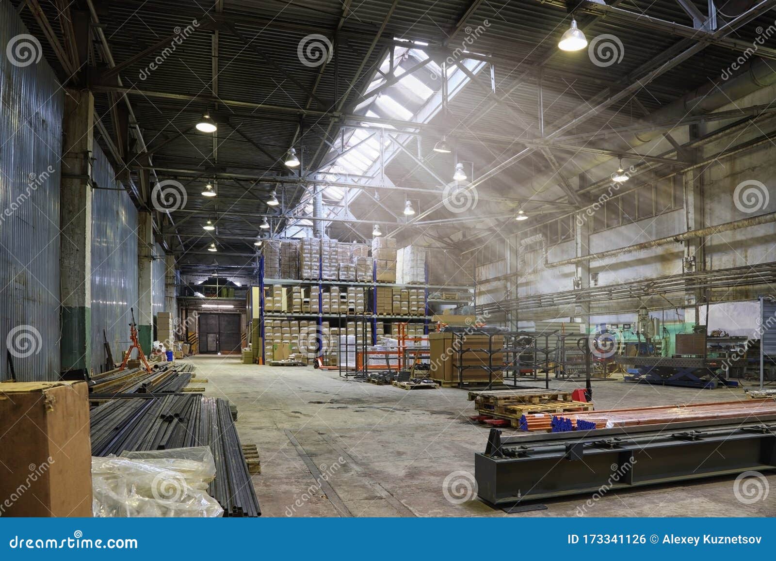 An Empty Production Warehouse and Industrial Workshop Stock Photo ...