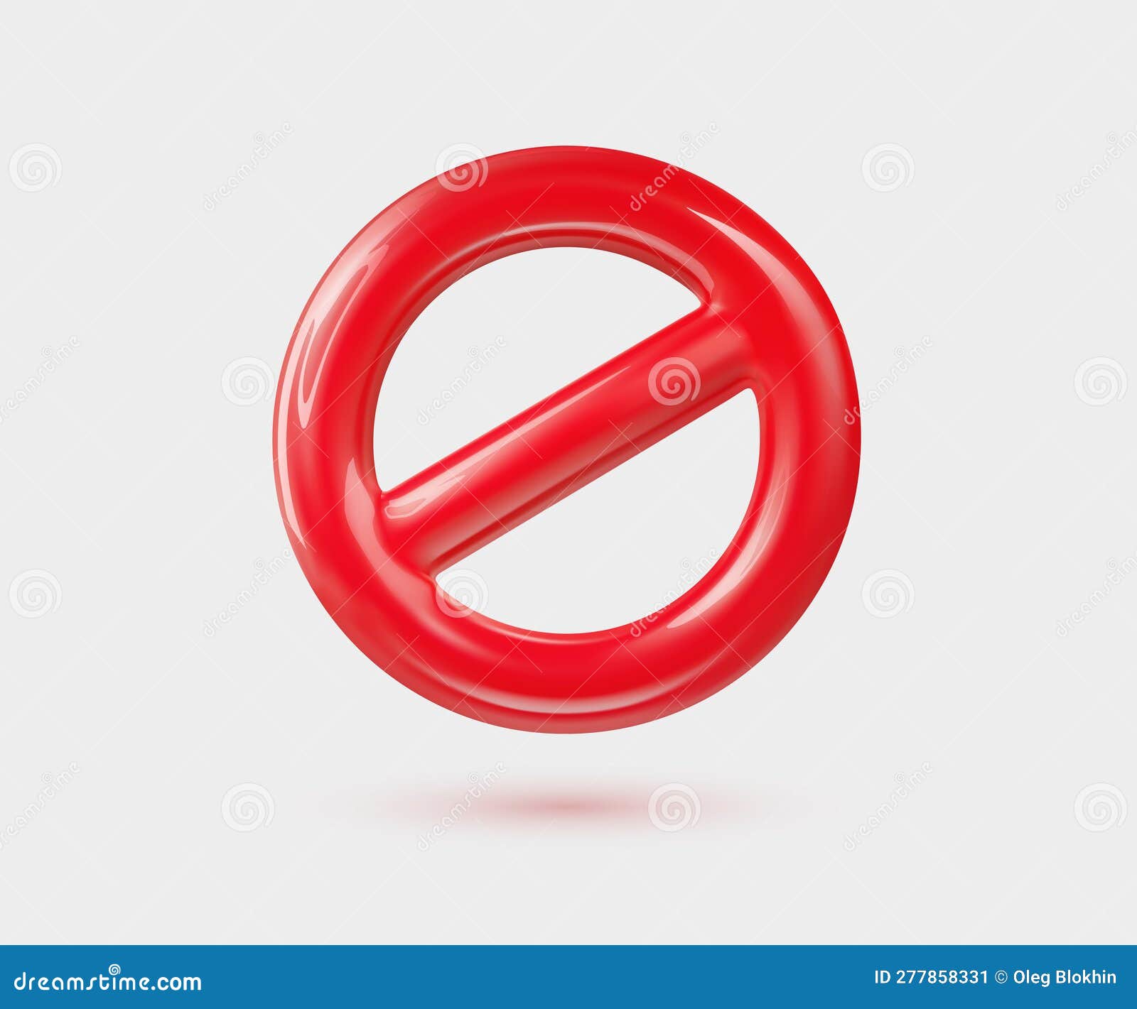 Empty Prohibition or Restriction Red Sign 3d Vector Cartoon Design ...