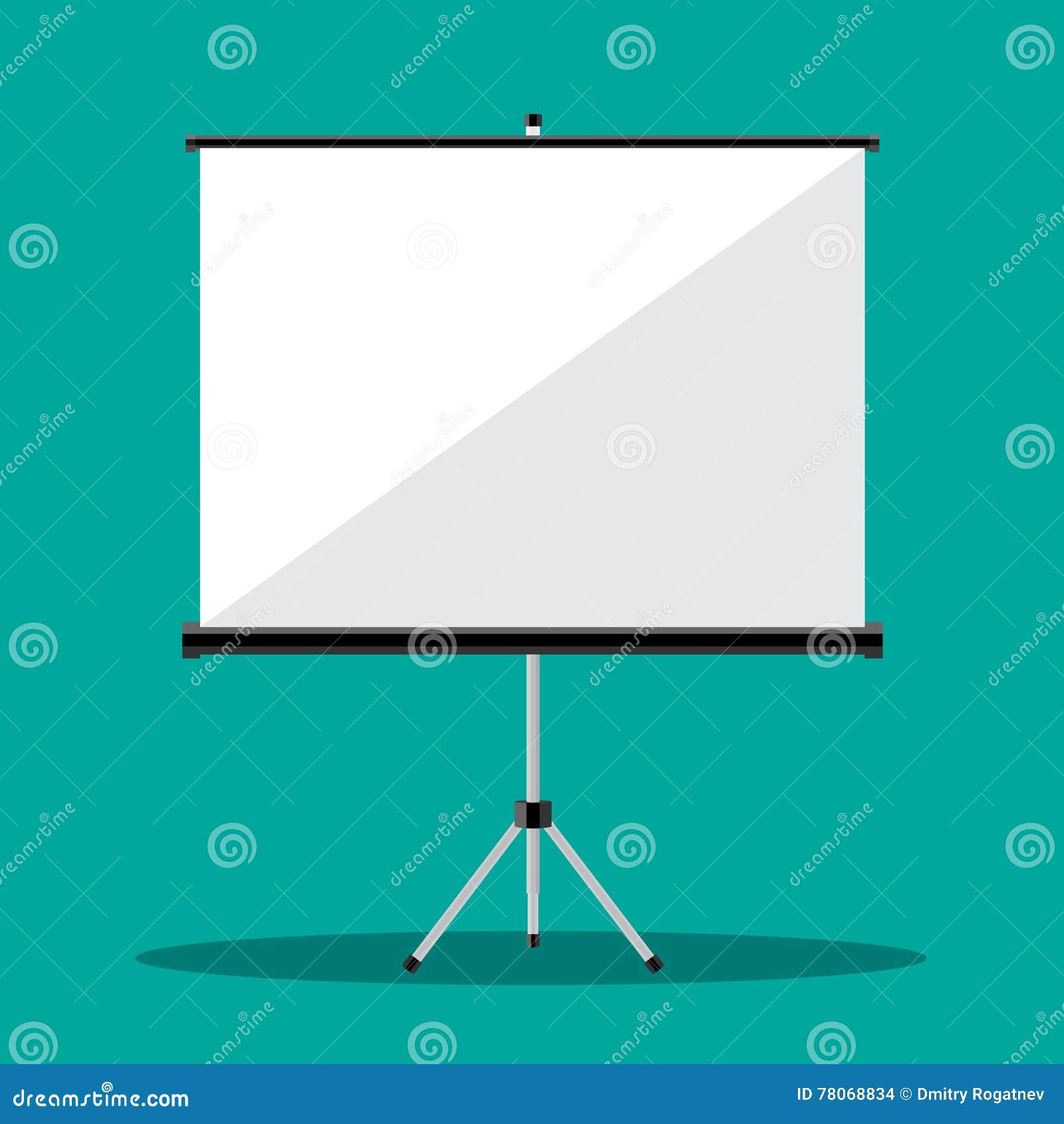 Empty Projection Screen, Presentation Board In Realistic Style ...