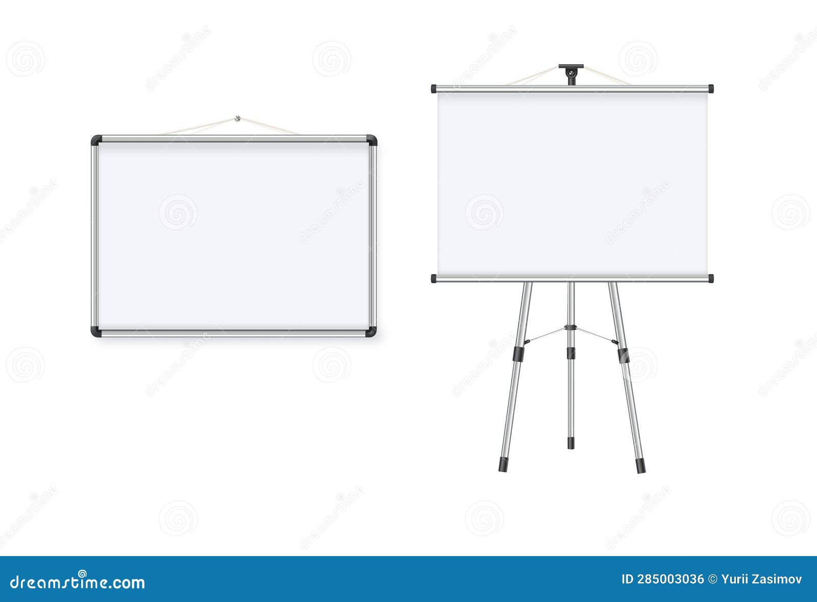 Horizontal Roll Up Poster Mockup, Pull Down Chart, Projection Screen ...