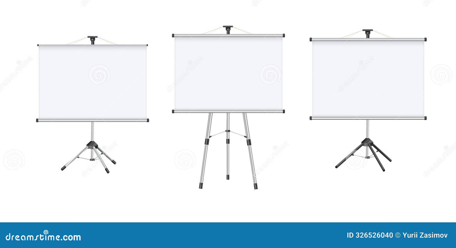 Empty Projection Screen, Presentation Board In Realistic Style ...