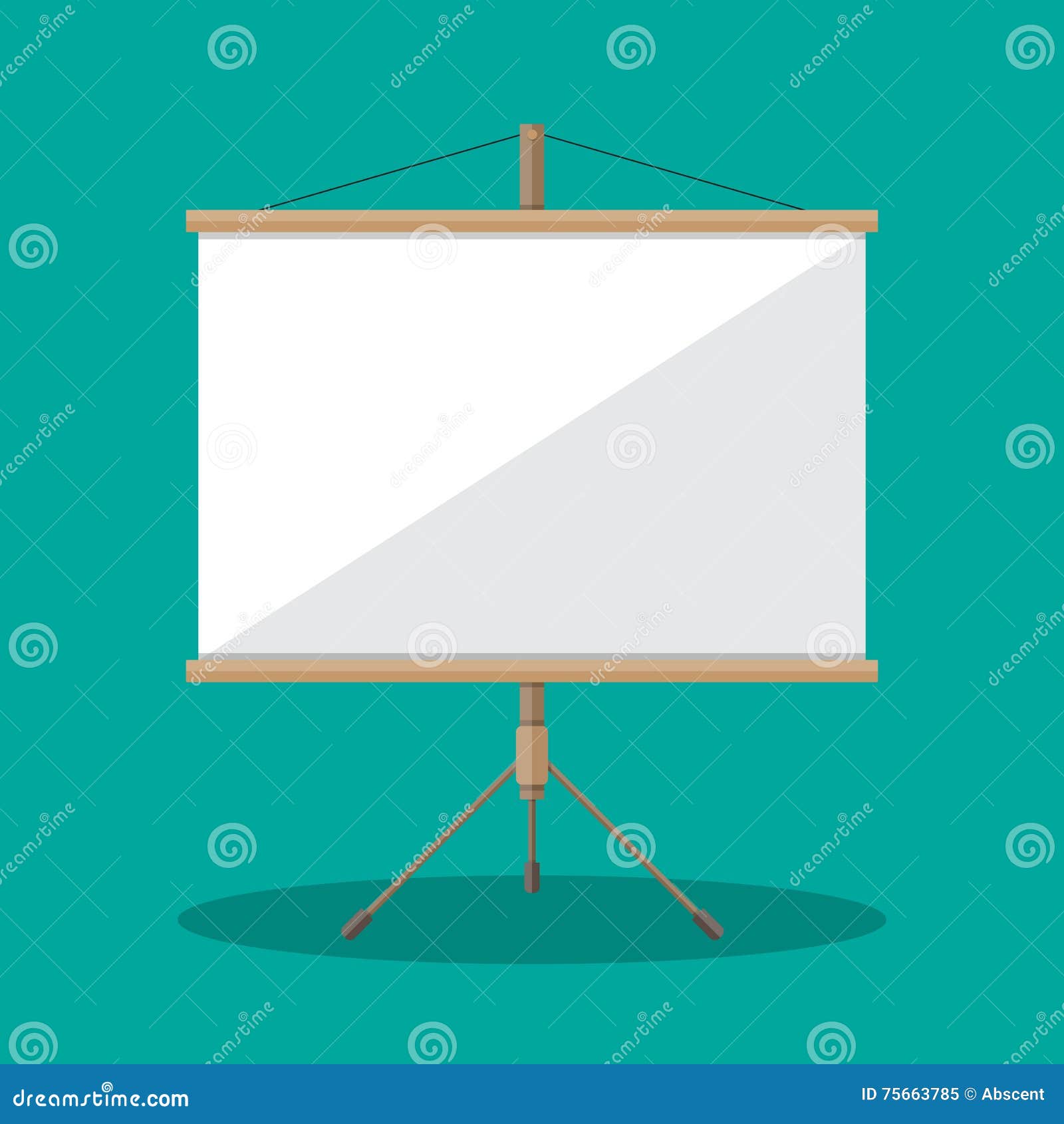 Empty Projection Screen, Presentation Board In Realistic Style ...