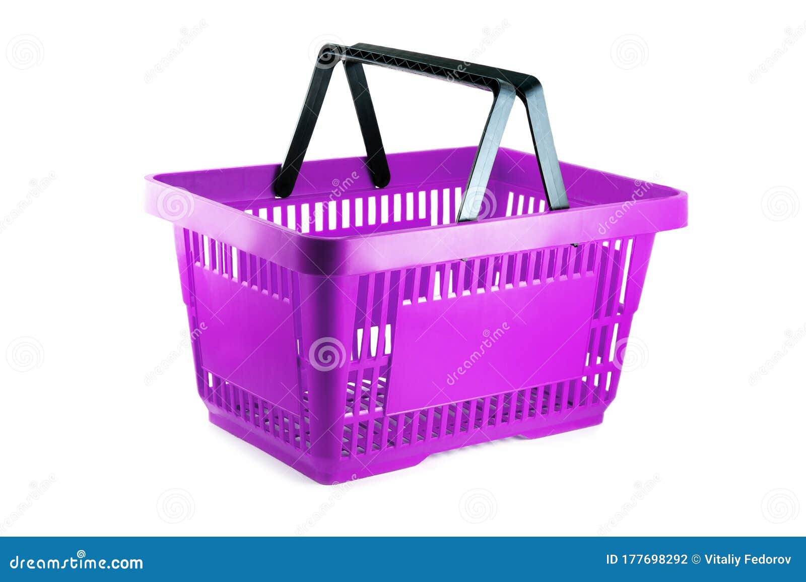Empty Purple Basket for Shop Isolated on White. Stock Photo - Image of ...