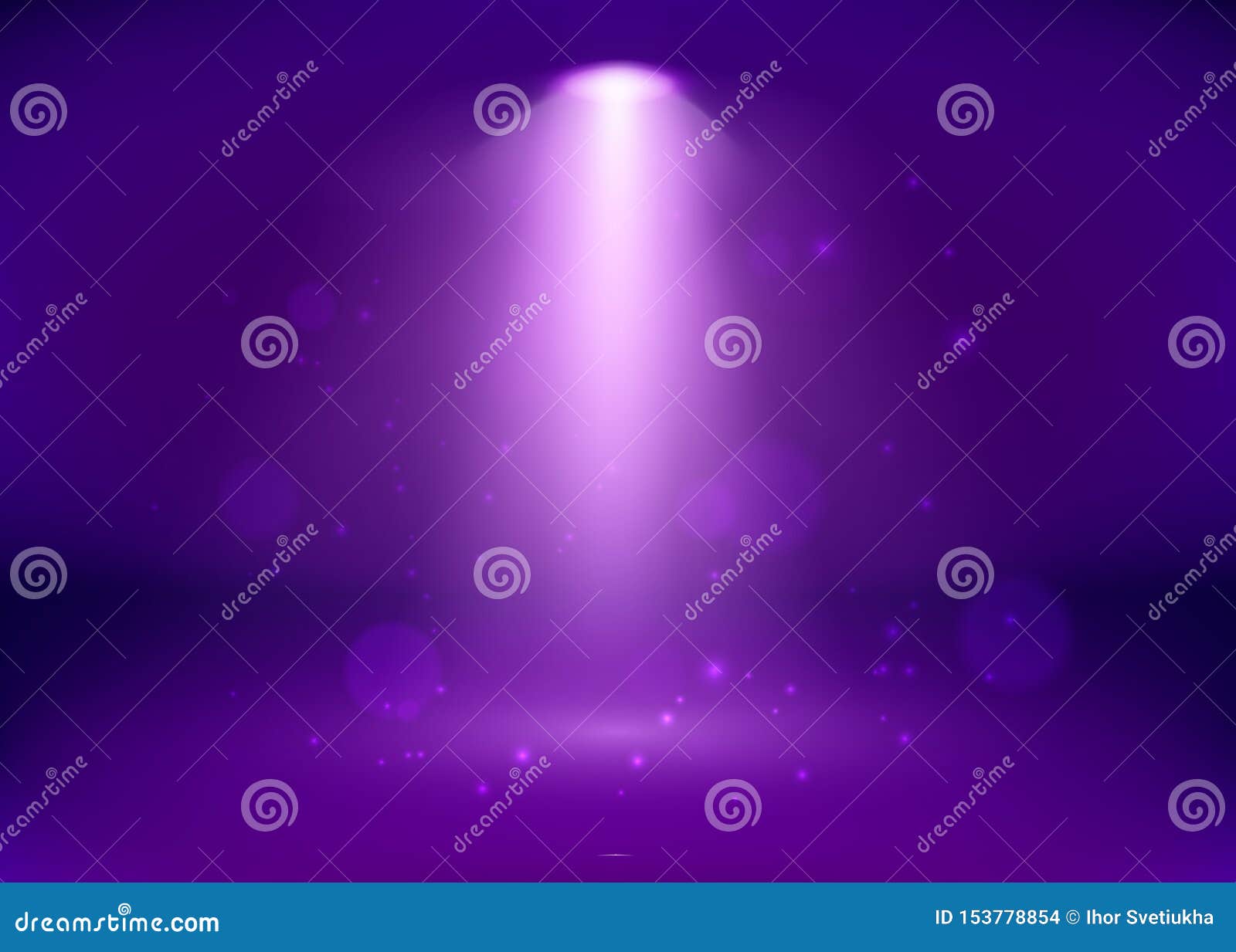 Empty Purple Studio and Spotlight. Bright Shiny Rays and Glitter ...