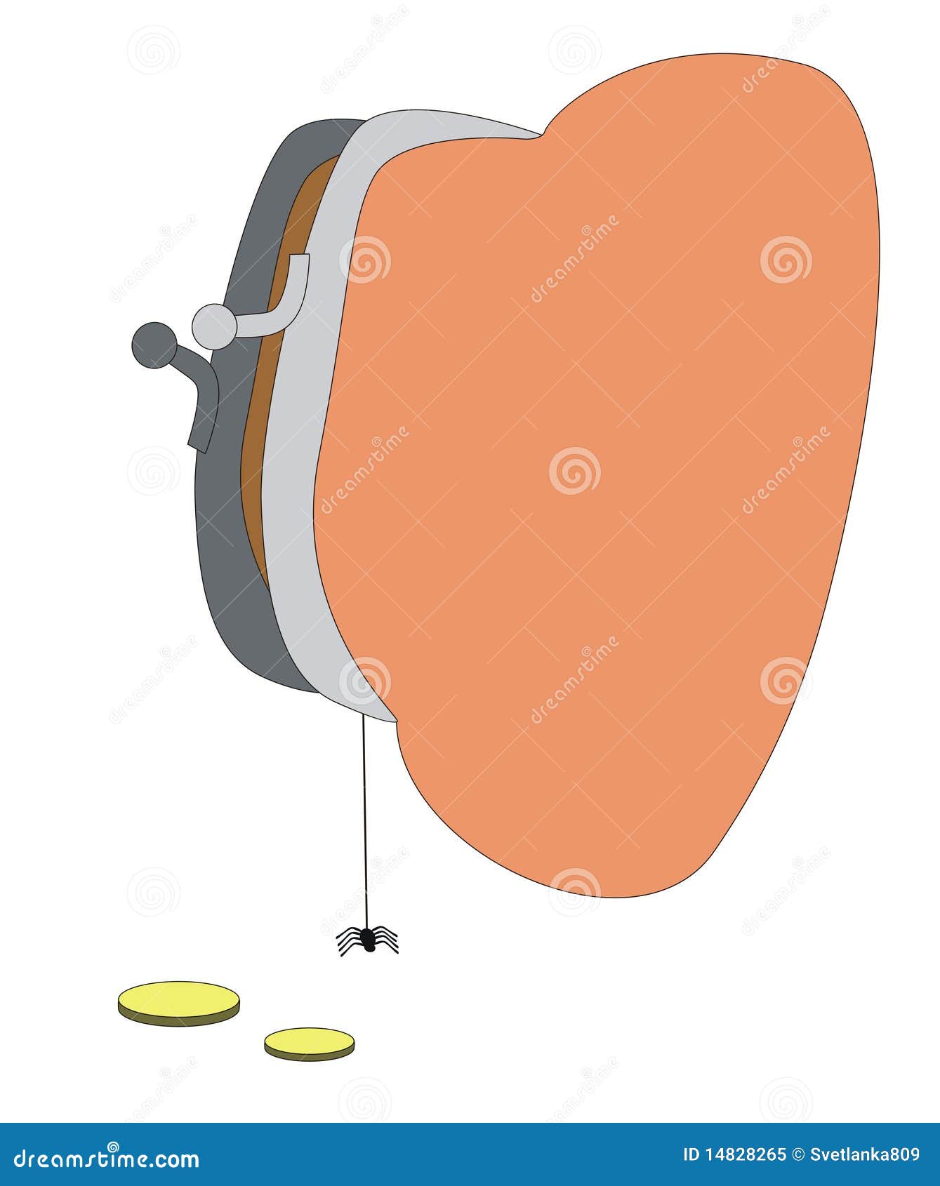 Empty purse stock vector. Illustration of small, symbol - 14828265