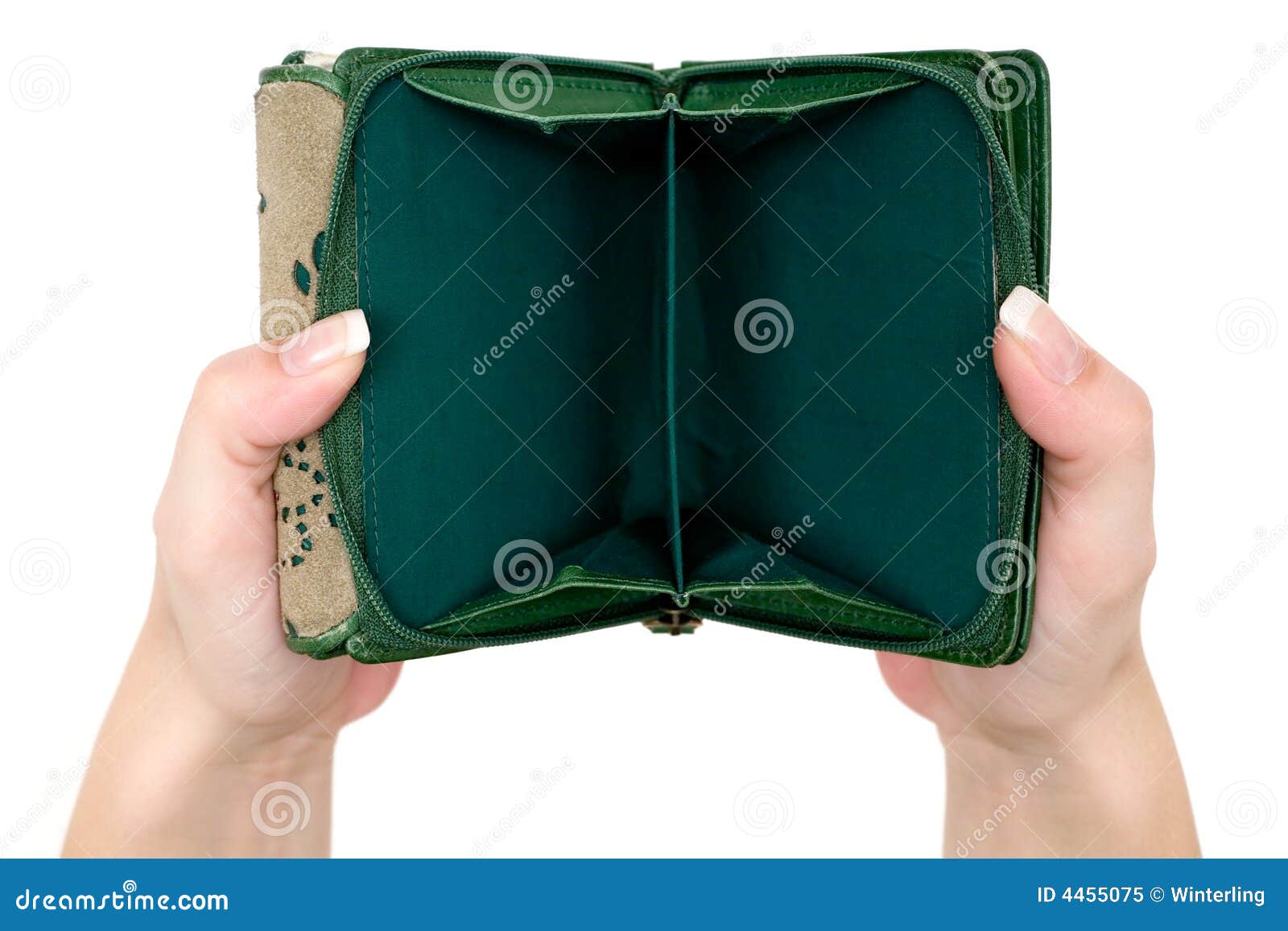 Empty Purse stock image. Image of credit, finger, isolated - 4455075