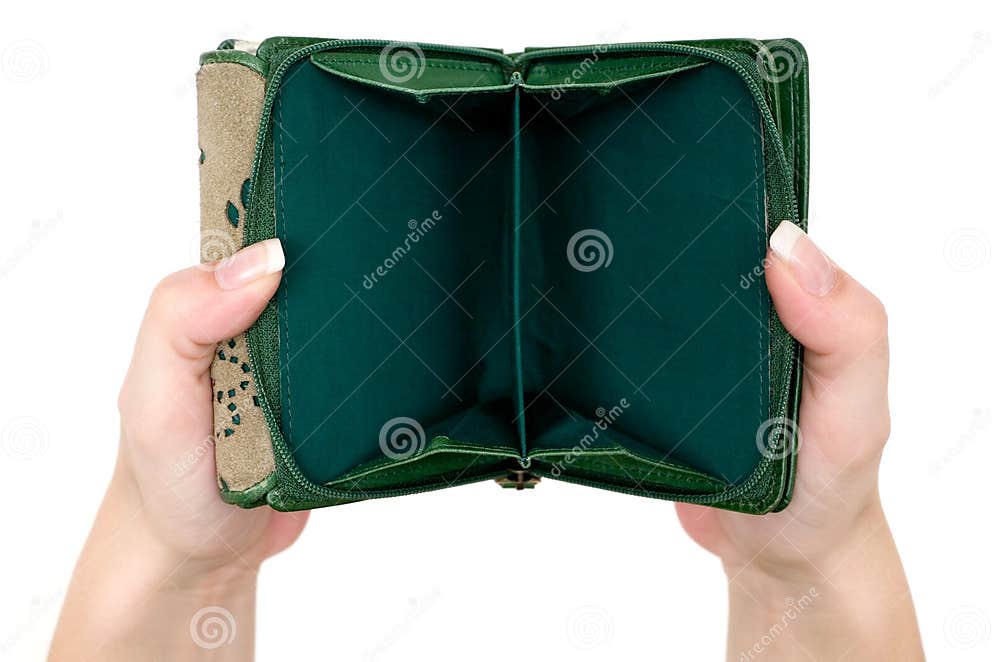 Empty Purse stock image. Image of credit, finger, isolated - 4455075