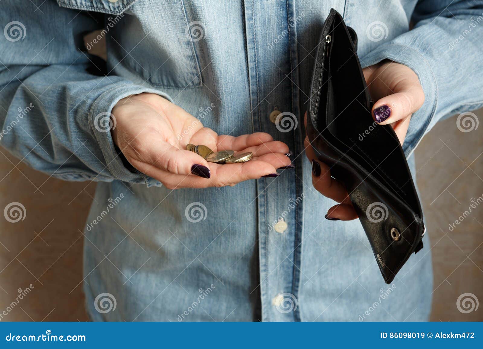 An empty purse stock image. Image of material, bankruptcy - 86098019