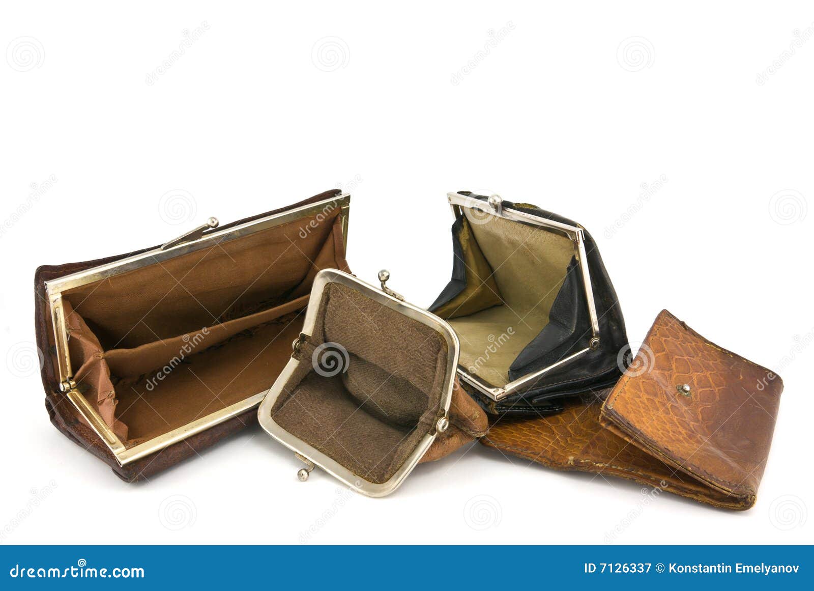 Empty purses. stock image. Image of retro, impoverishment - 7126337