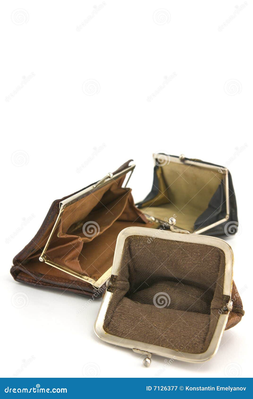 Empty purses. stock image. Image of pension, money, purse - 7126377