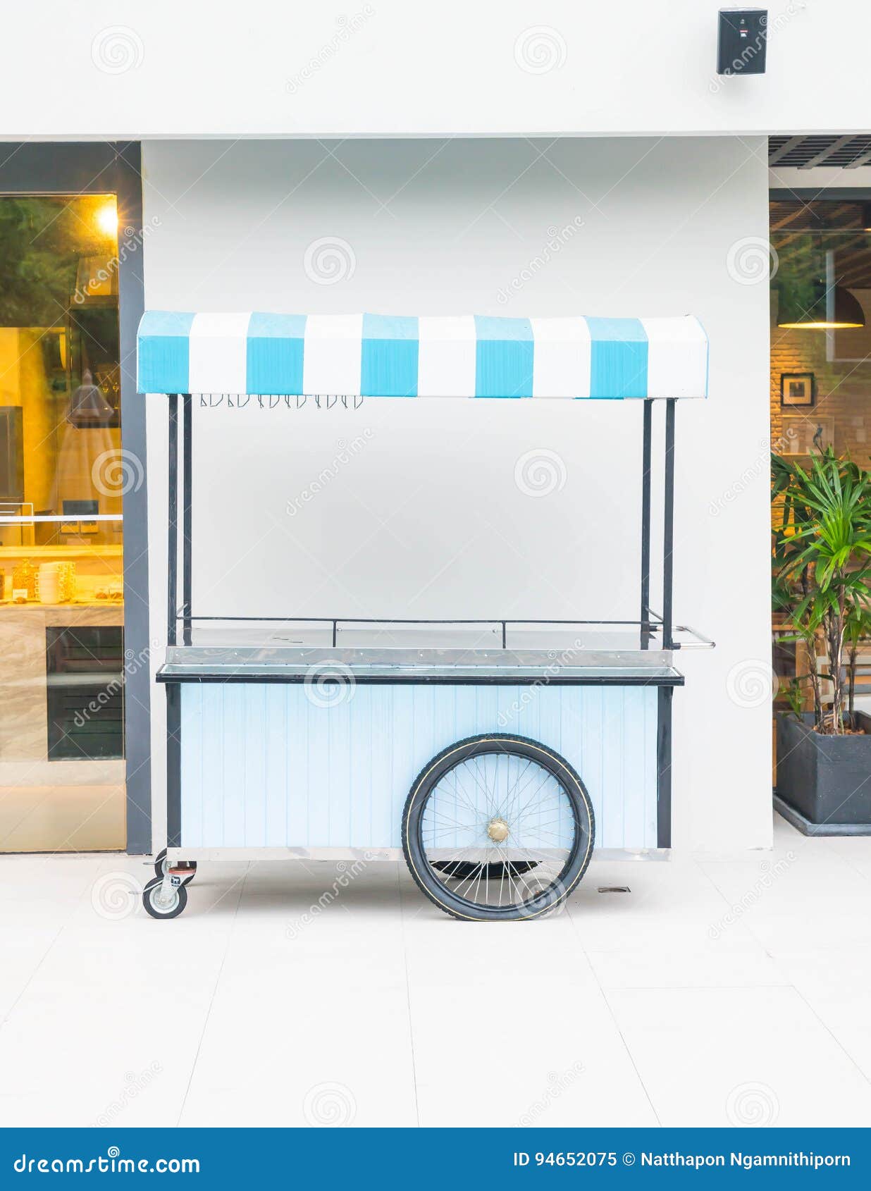 Empty pushcart for selling stock image. Image of person - 94652075