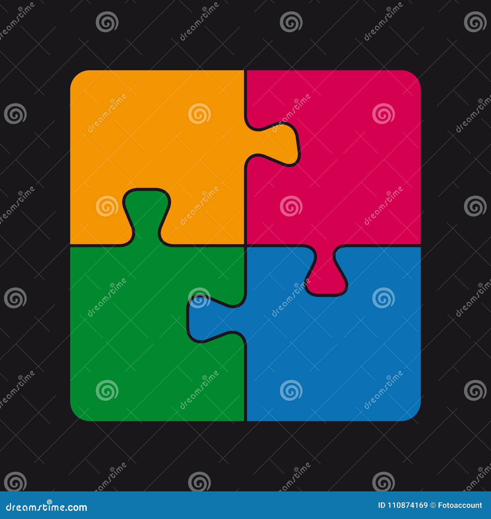 Empty Puzzle Design - Colorful Vector Illustration Stock Vector ...