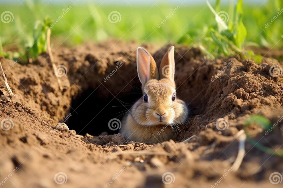 An Empty Rabbit Burrow in a Field Stock Photo - Image of wildlife ...