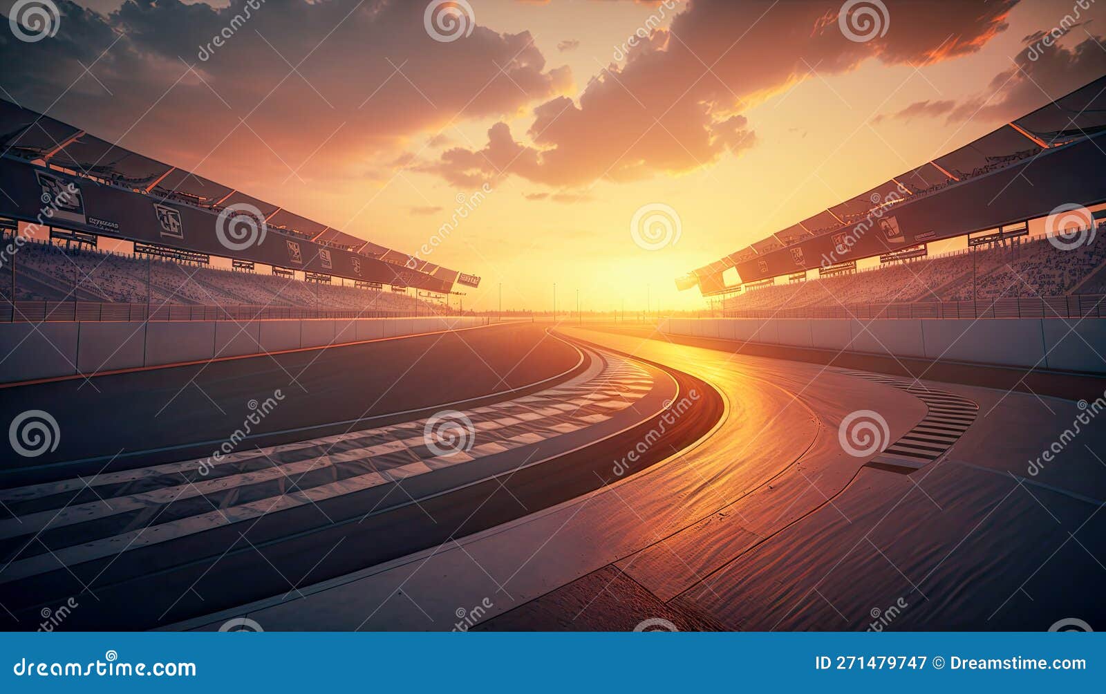 Empty race track stock illustration. Illustration of motorway - 271479747
