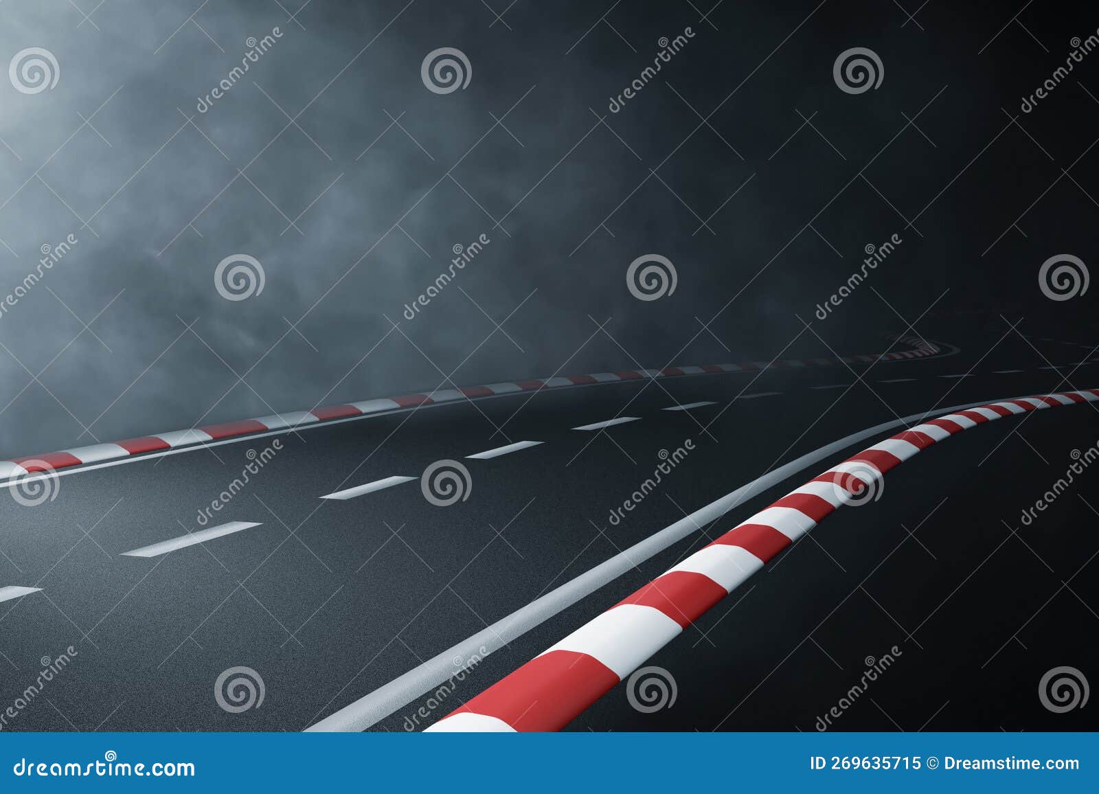 Empty Race Track Night Background 3d Illustrations Stock Illustration ...