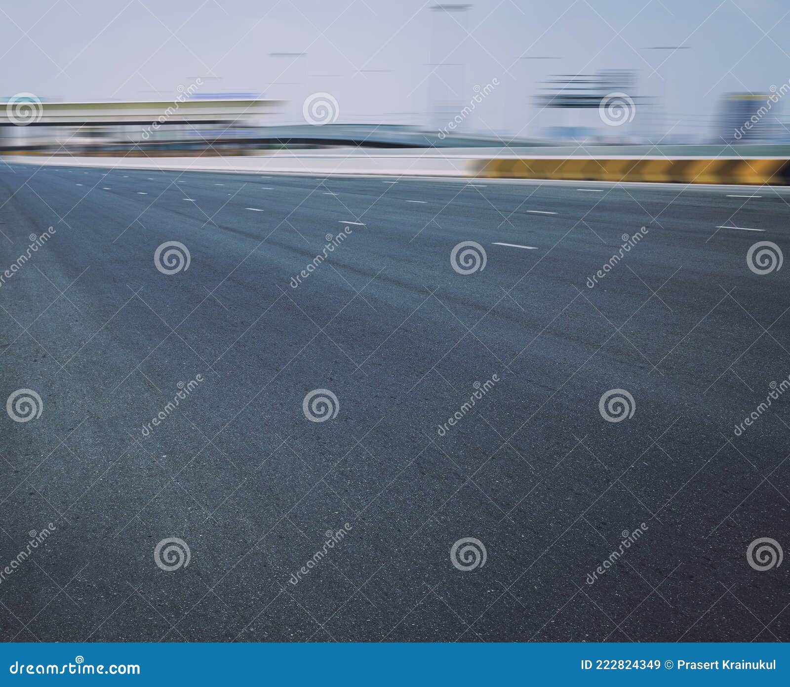 Empty Race Track Road with Skyline Stock Image - Image of central ...