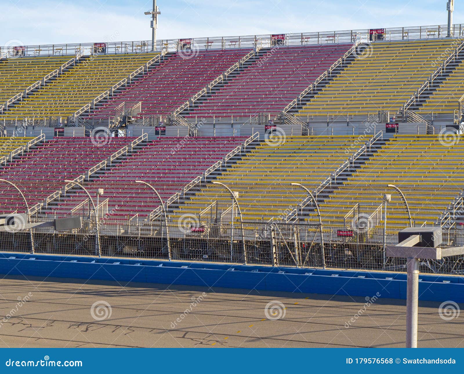 Empty Race Track Stadium Bleachers Stock Photo - Image of equipment ...