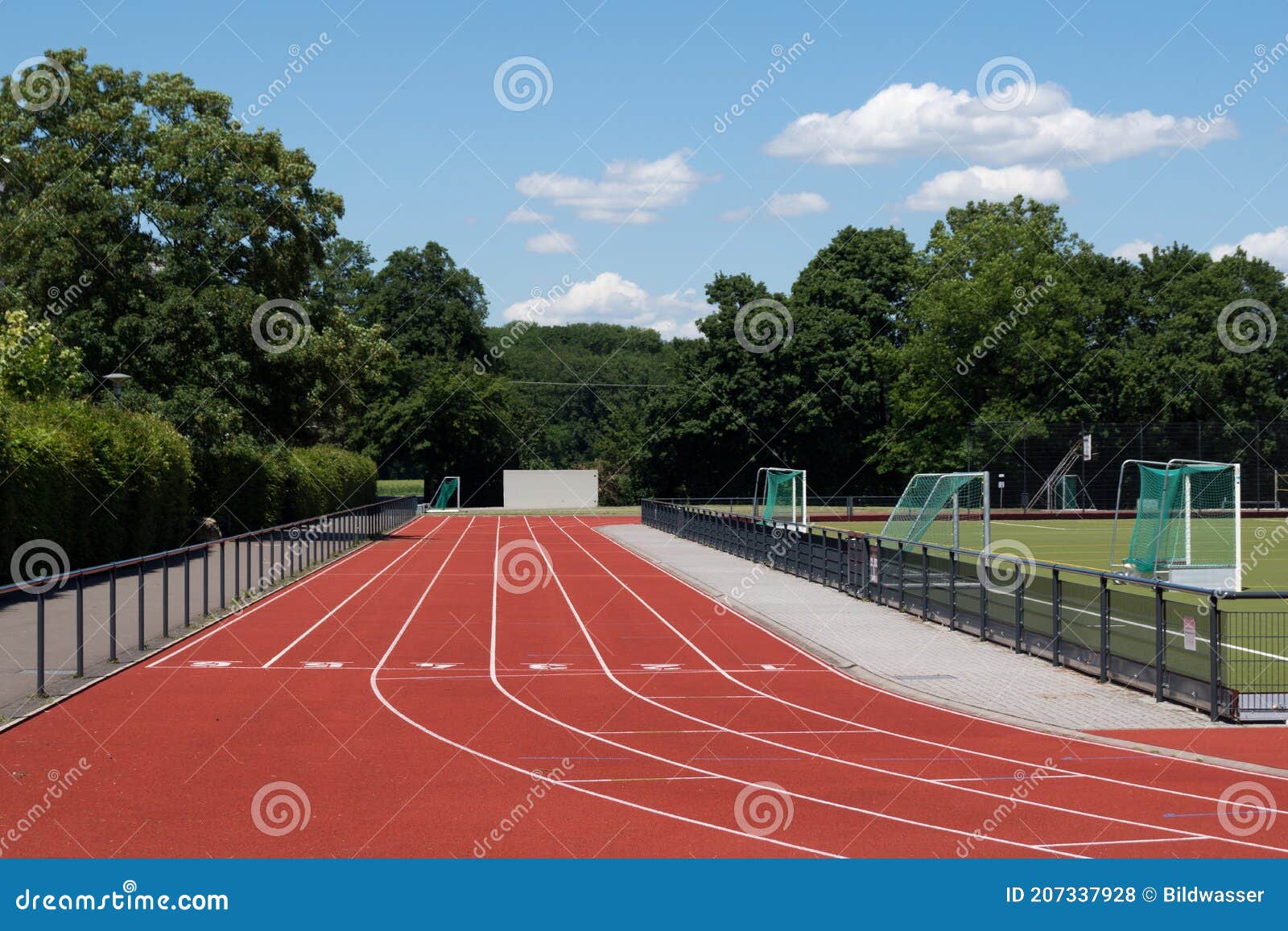 Empty Racetrack with Sports Field Stock Photo - Image of landscape ...