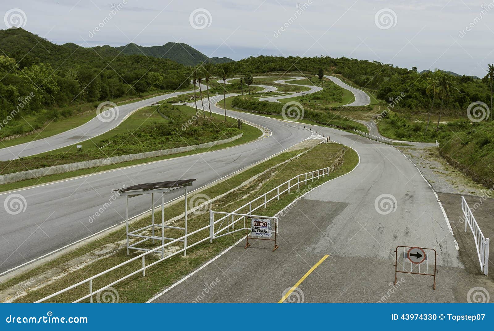 Empty Racing Track for Motor Bike in the Mountain Stock Photo - Image ...