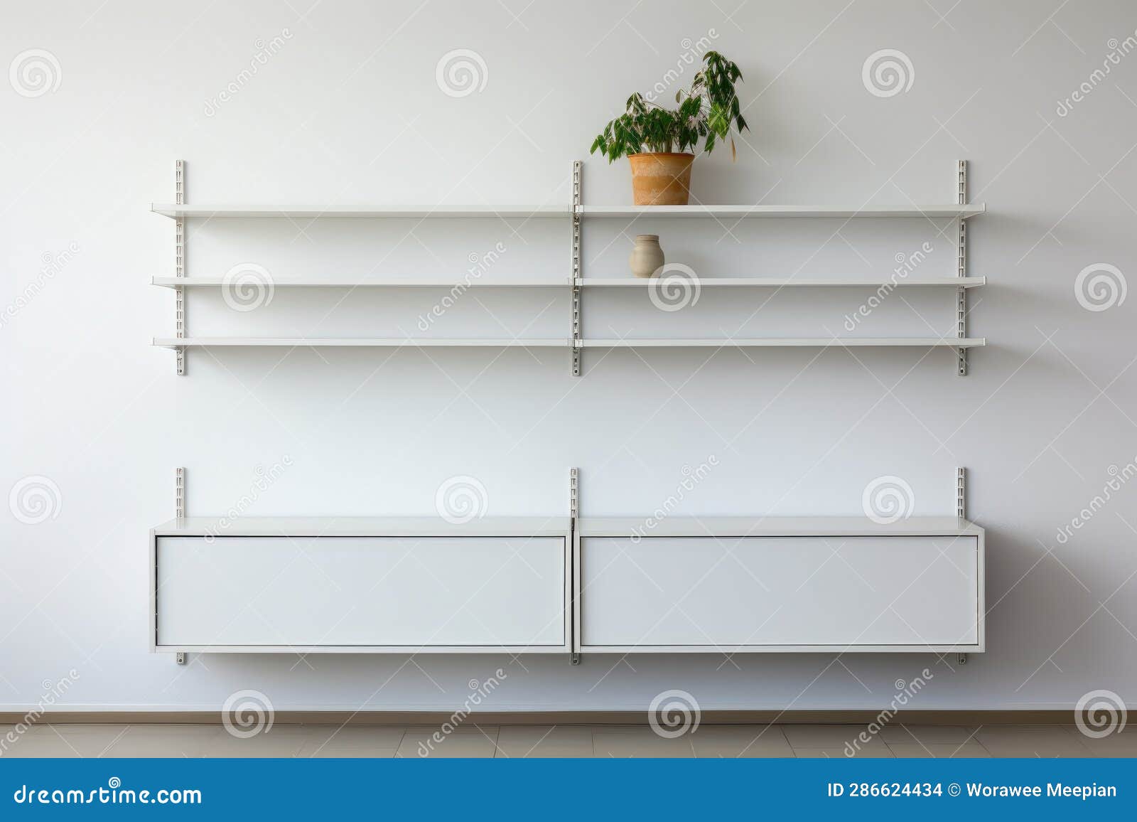 Empty Rack Shelf in Mega Storehouse. Logistic Concept Stock Photo ...