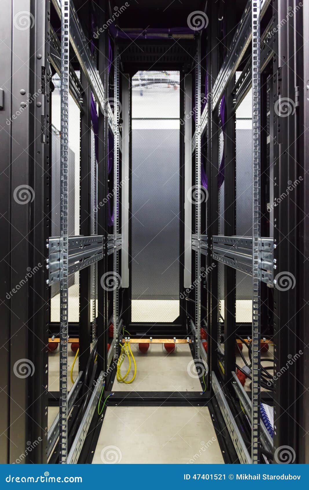 Empty Racks in the Data Center Stock Image - Image of patch, blue: 47401521