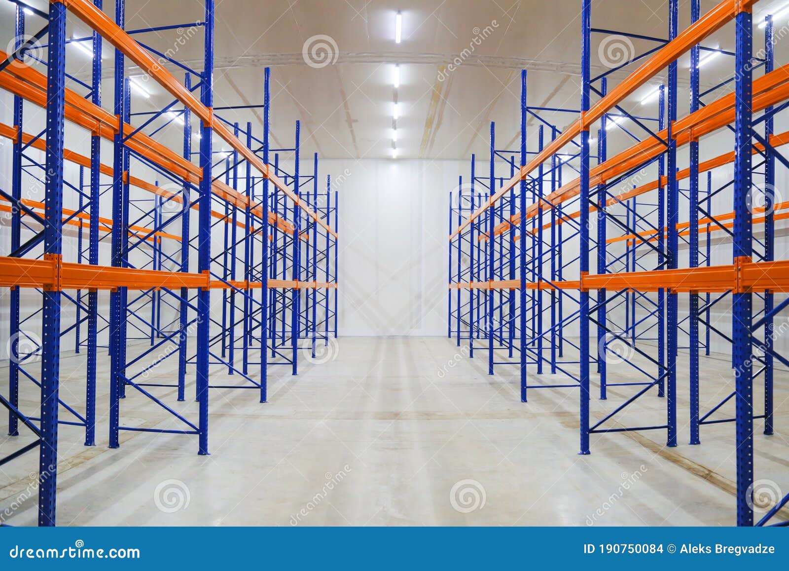 Empty Racks in Warehouse Industrial Stock Photo - Image of container ...