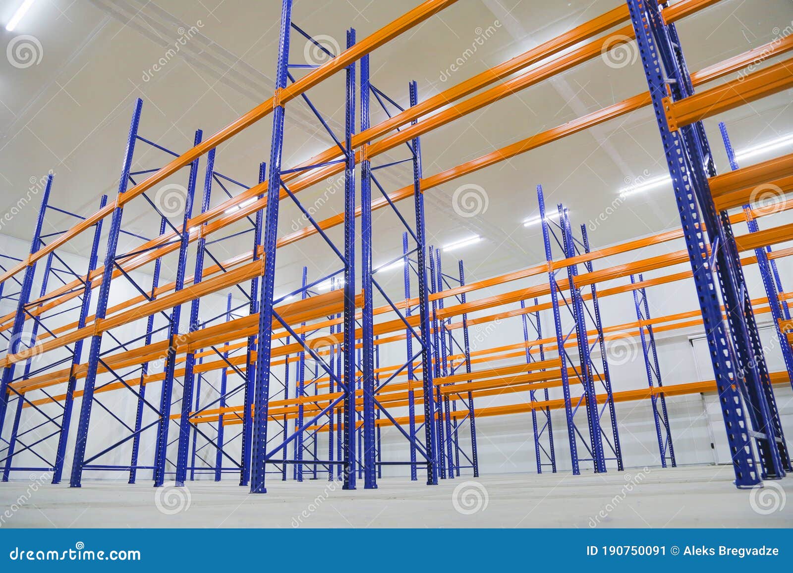 Empty Racks in Warehouse Industrial Stock Image - Image of commercial ...