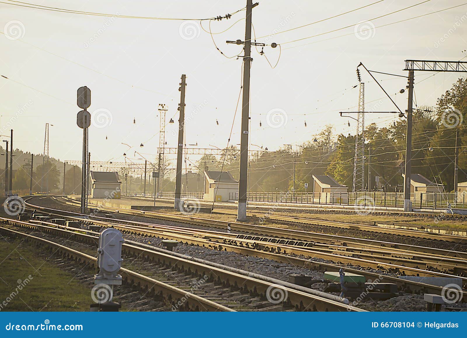 Empty rail road track stock photo. Image of curve, freight - 66708104