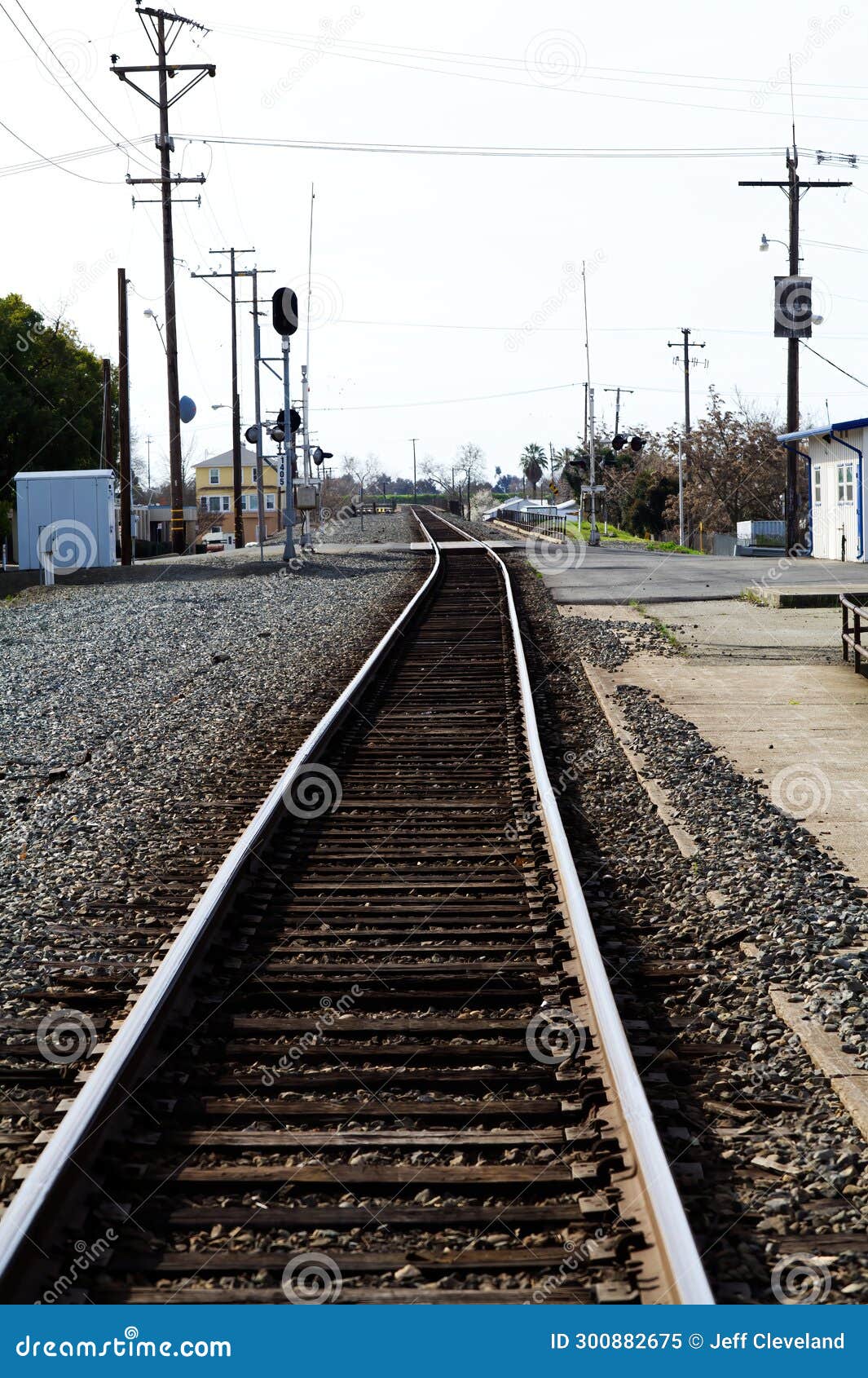 Empty Rail Road Tracks Going through Small Town Stock Image - Image of ...